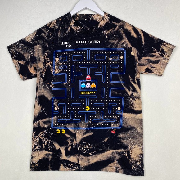 Pacman | Shirts | Pacman Graphic Print Custom Reverse Tie Dye Sz M ...
